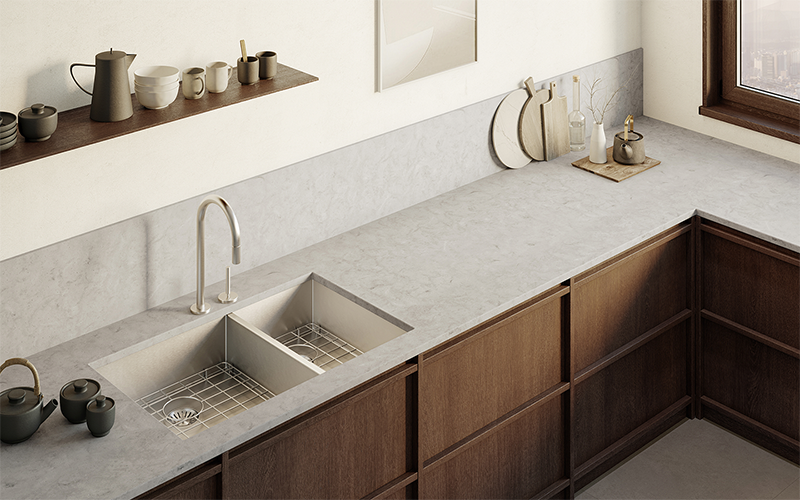 Aurora Gray, HIMACS - Solid Surface Countertops | LX Hausys US